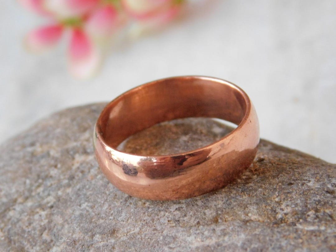 Copper Band Ring, Heavy Copper Band Ring for Men, Copper Ring, Dome ...