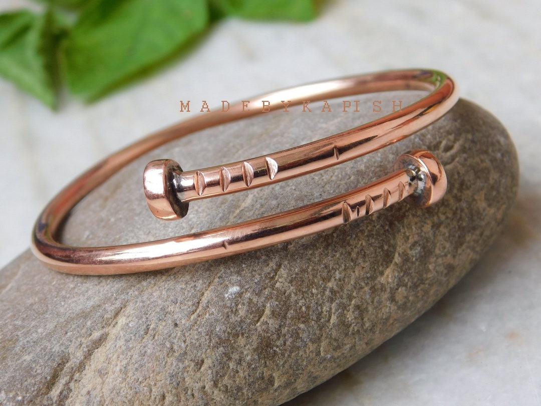 Solid Fine Copper Cuff copper Arthritis Therapy Adjustable Bracelet ...