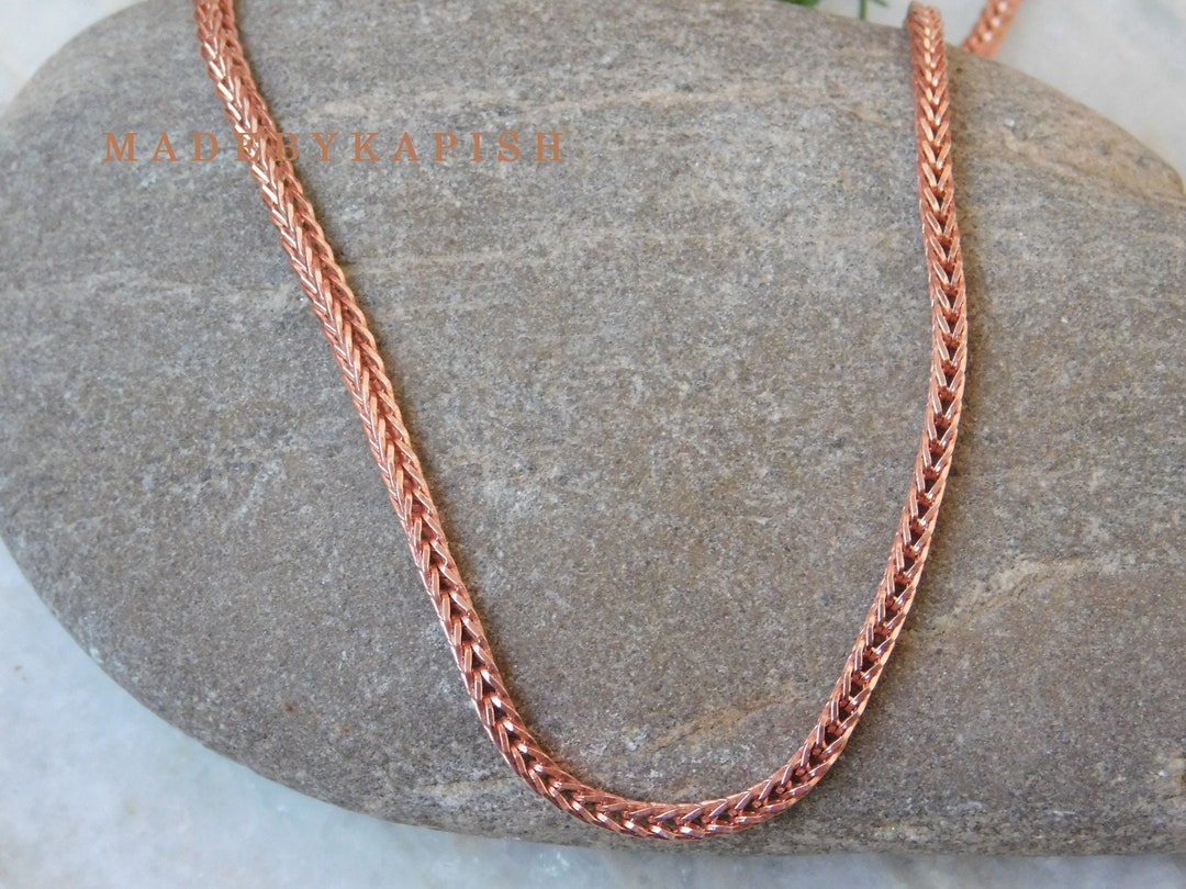 Pure Copper Wheat Chain Necklace, Solid Viking Jewellery Rope Chain - Etsy