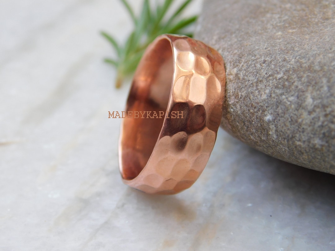 Handmade Hammered Copper Band Ring: Unisex Boho Style Jewelry - Etsy