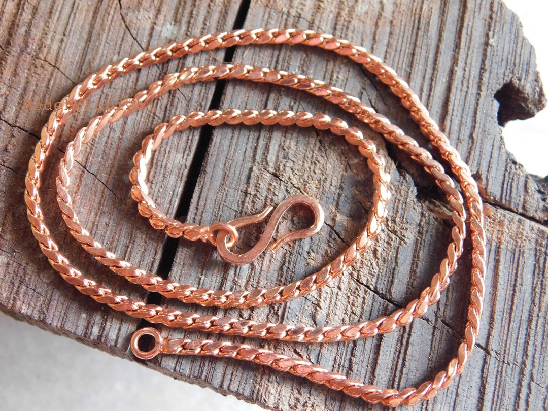 Pure Copper Chain Necklace/ Pure Copper Wheat Chain/ Solid Copper ...