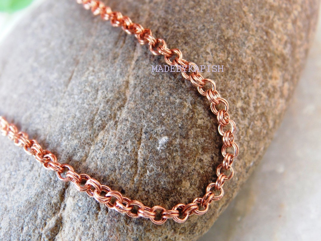 Copper Chain Necklace, Pure Copper Link Chain, Copper Jewelry Chain ...