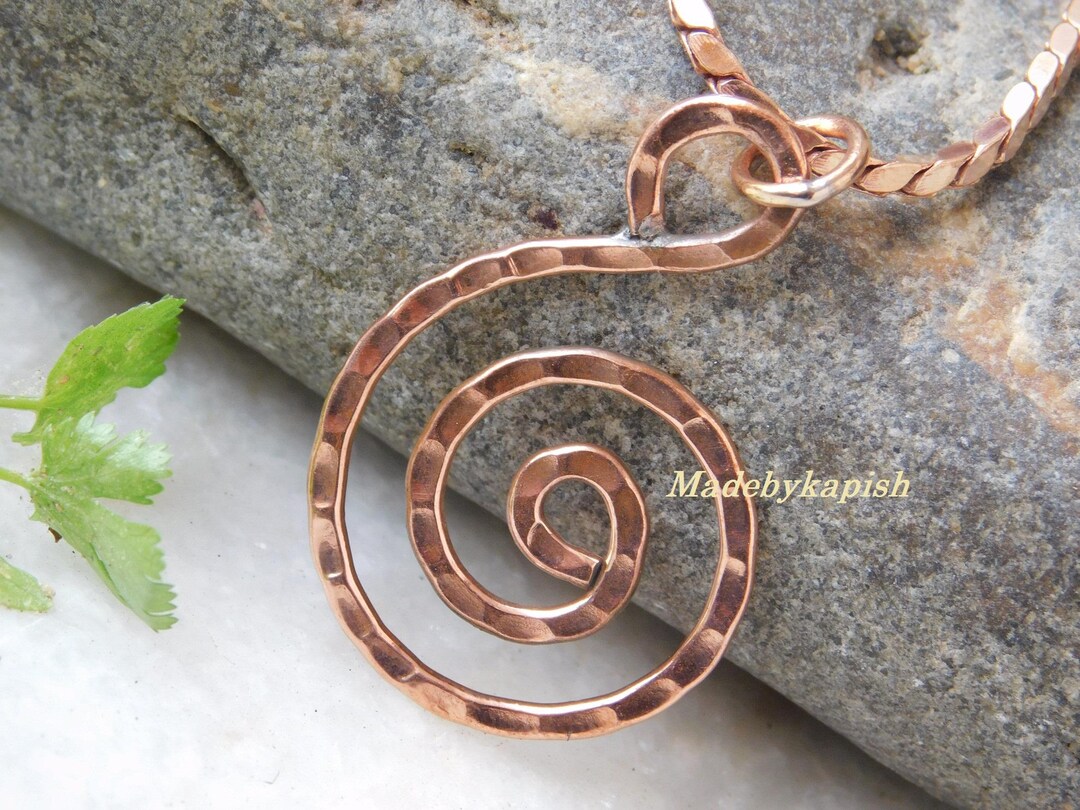 Copper Circle Pendant Chain Necklace , Copper 7th-22th Anniversary Gift ...
