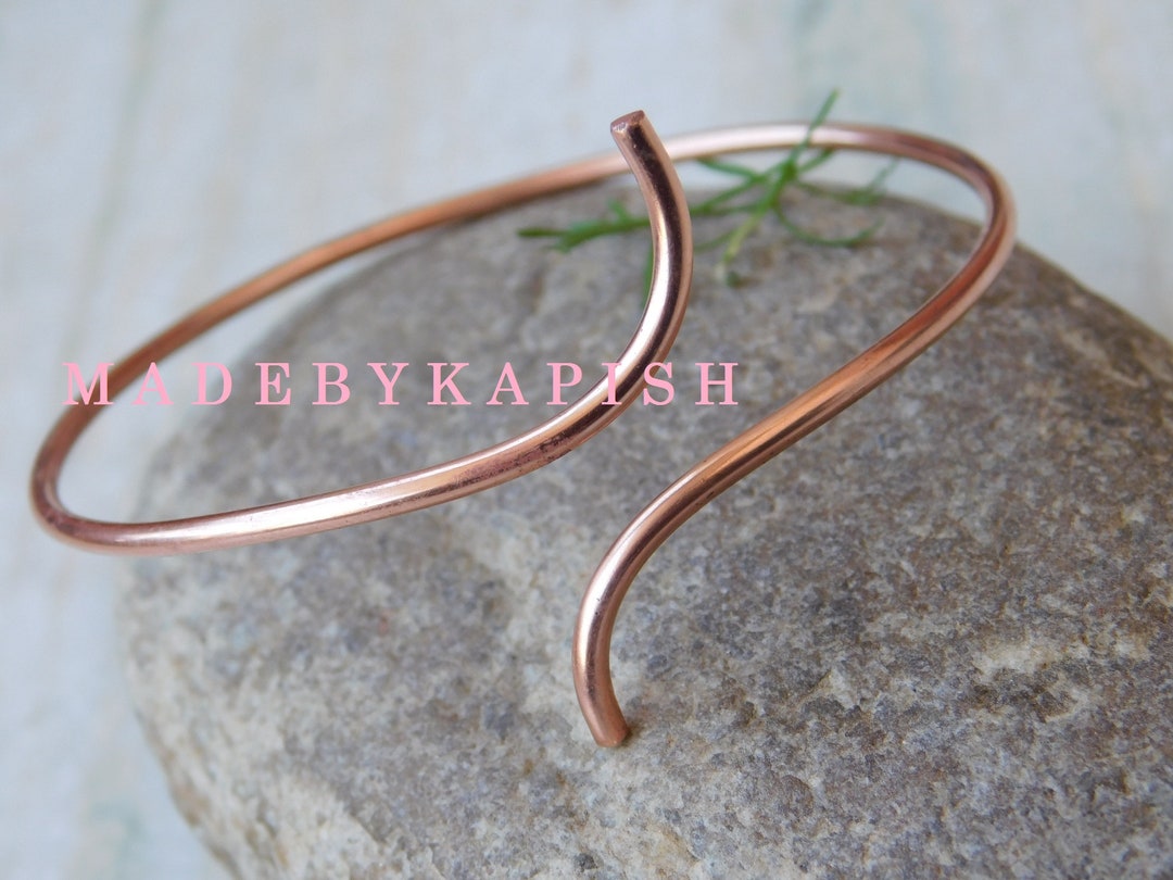 Adjustable Copper Cuff Bracelet: Minimalist Upper Arm Band - Etsy