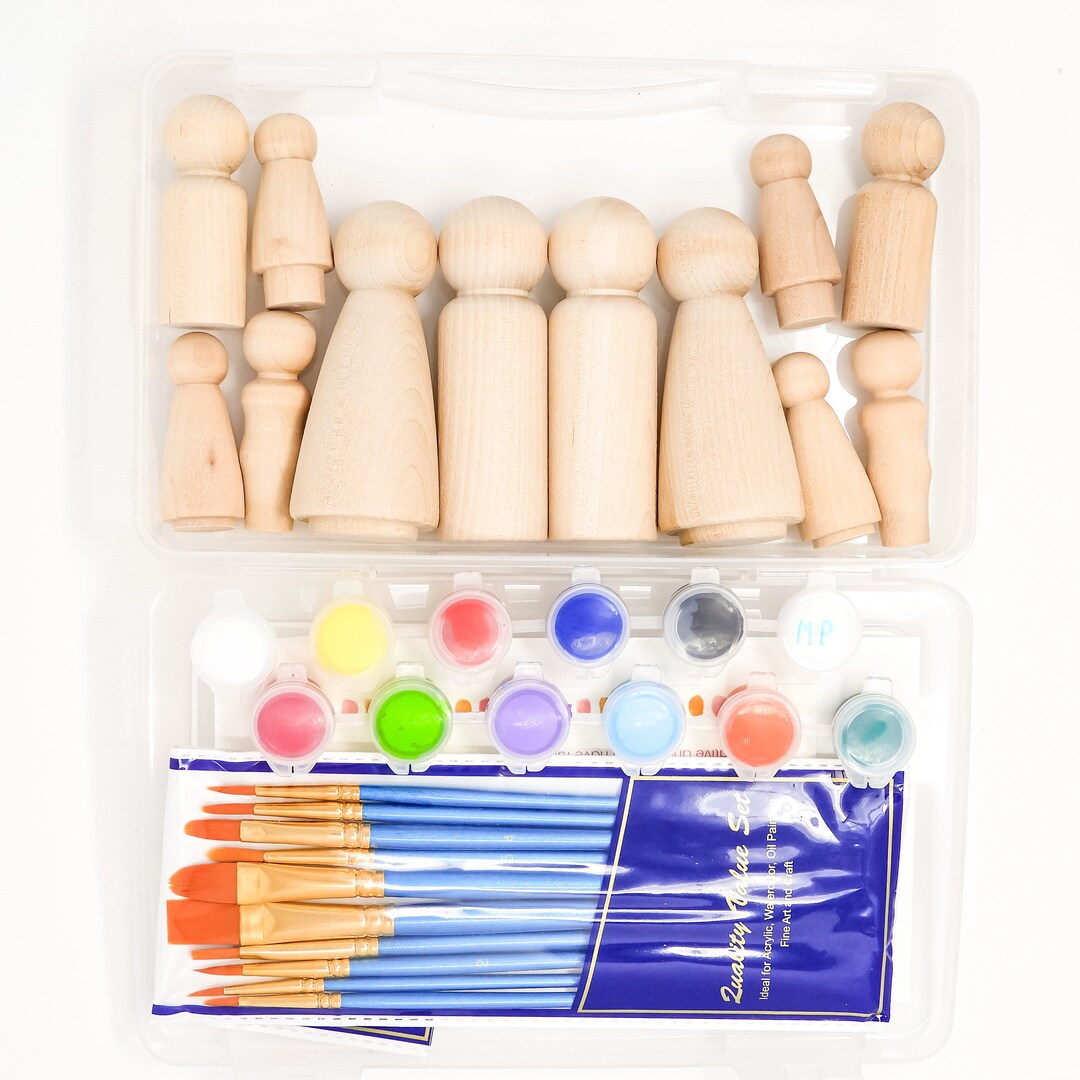 Peg Doll Family Decorating Kit, Christmas Gift for Art Lover, Ready to ...