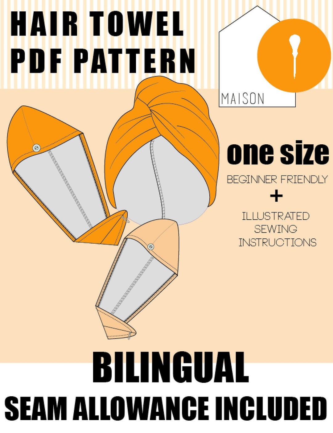 Hair Towel Pattern PDF. - Etsy