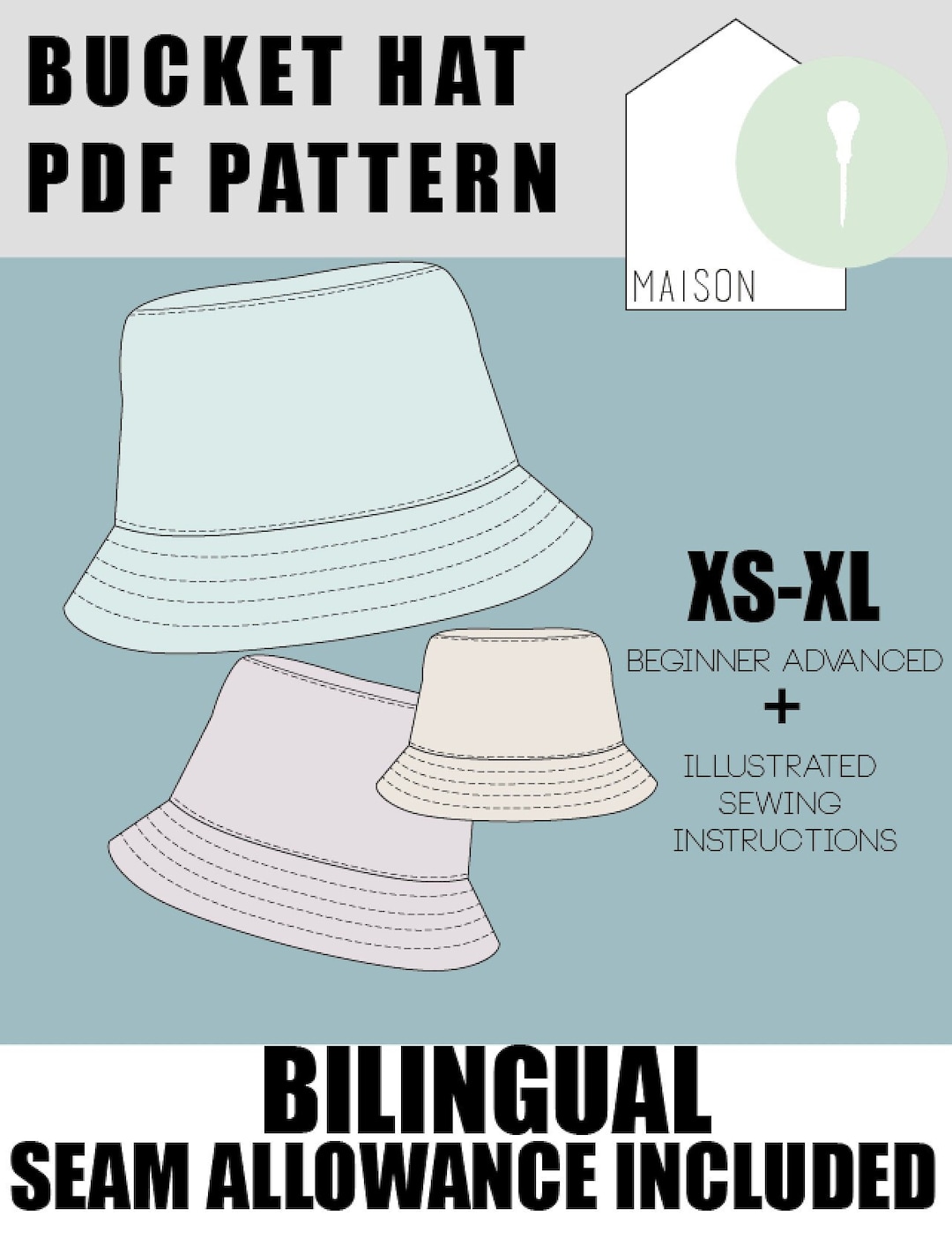 Bucket Hat Pattern PDF. - Etsy