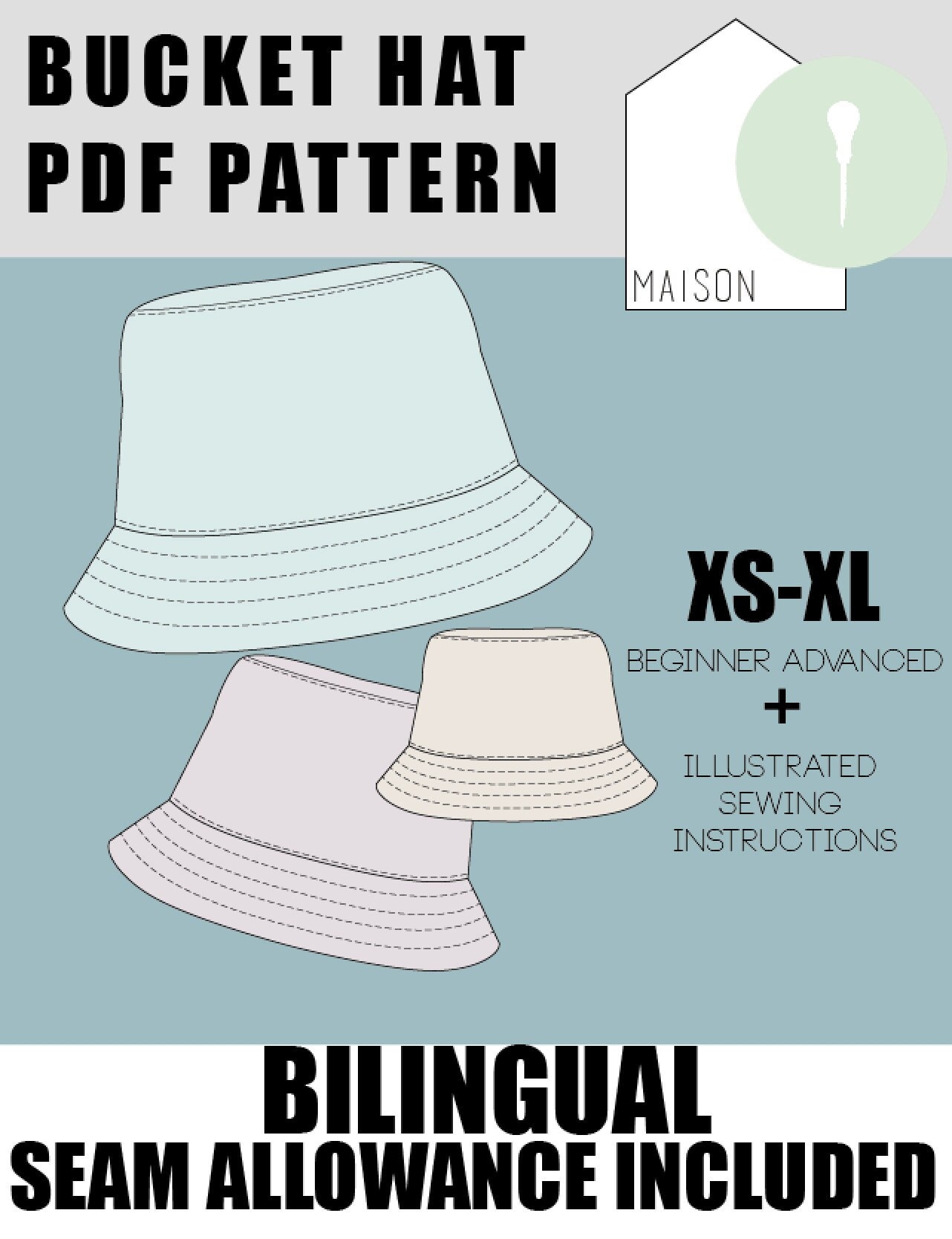 Bucket Hat Pattern PDF. - Etsy