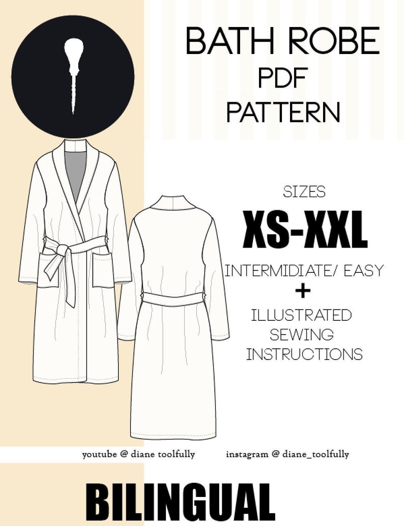 Bathrobe Pattern PDF. - Etsy