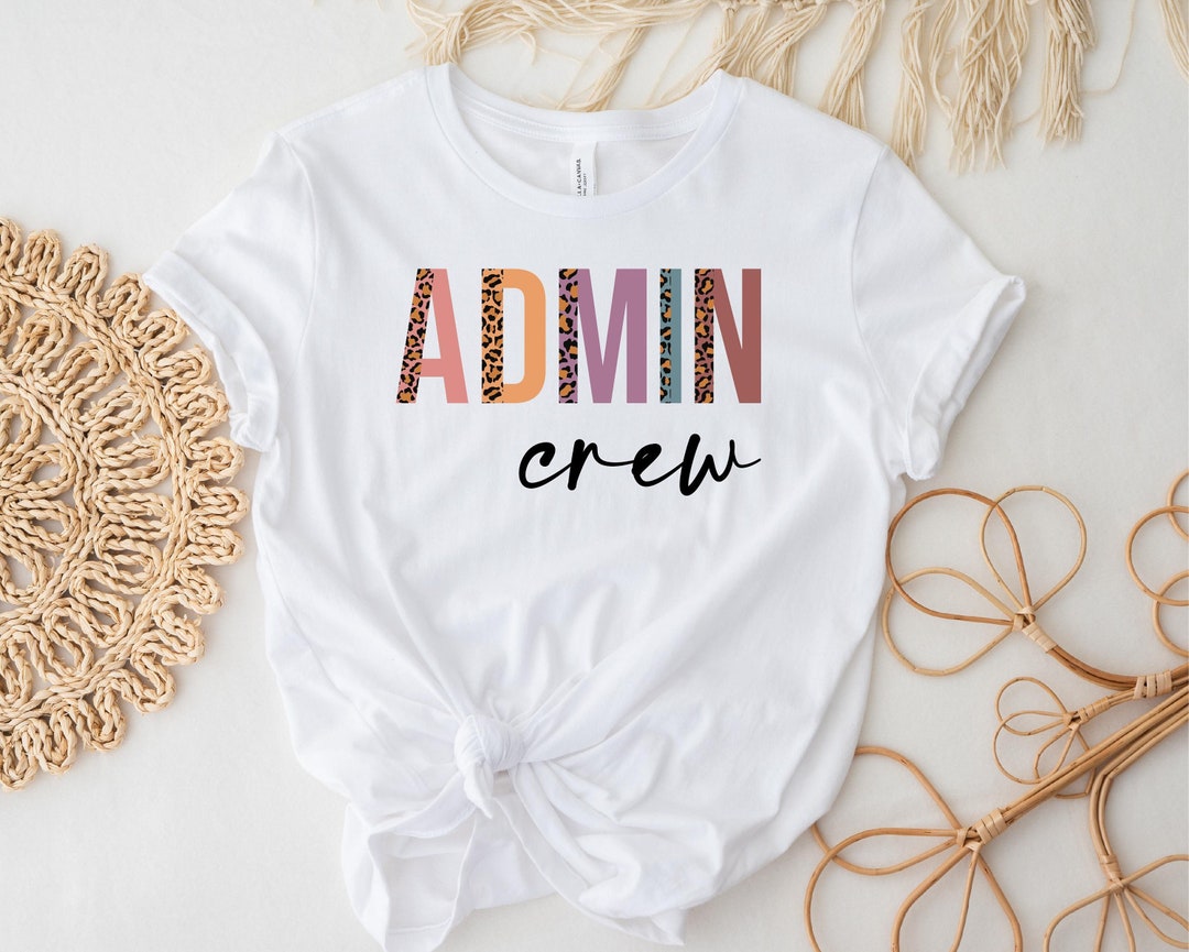 Admin Crew Shirt, Leopard Admin Crew Tee Shirt, Cheetah Print Admin ...
