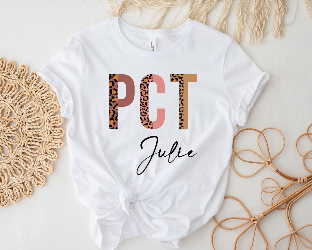 Custom PCT Shirt, Leopard Pct Tshirt, Patient Care Tech Shirt, Pct Tee ...