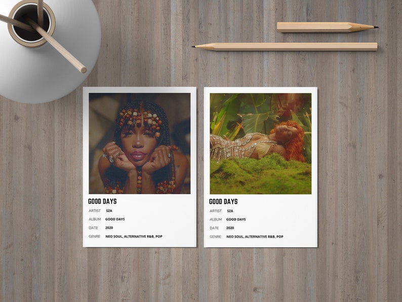 SZA Good Days Minimalist Song Poster Photo Print Wall Decor Printable ...