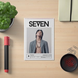 Jungkook Latto Seven Minimalist Song Poster Photo Print | Wall Decor ...