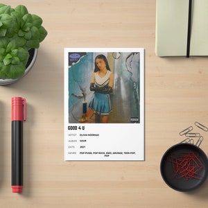 Olivia Rodrigo Good 4 U Minimalist Song Poster Photo Print | Wall Decor ...