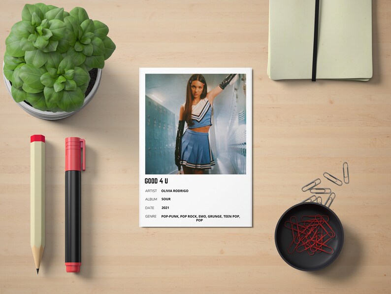 Olivia Rodrigo Good 4 U Minimalist Song Poster Photo Print | Wall Decor ...
