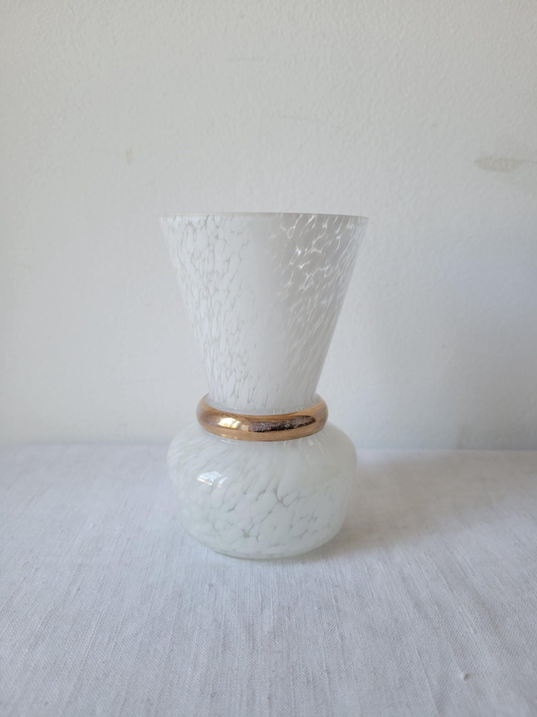 French Art Deco White Clichy Glass Vase Vintage Opal Opalin Glass - Etsy