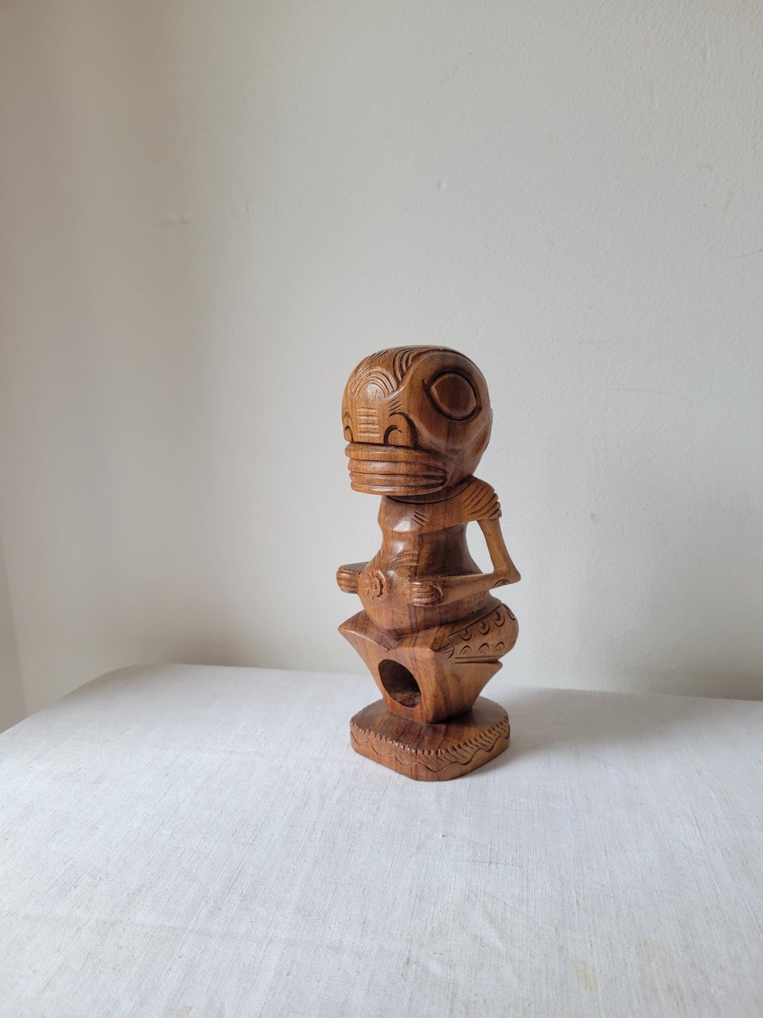 Vintage Tiki Wood Statue Southern Pacific Art Maori Polynesian ...
