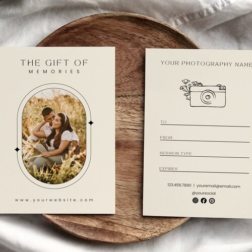 Arch Photography Gift Certificate Template Boho Photographer - Etsy