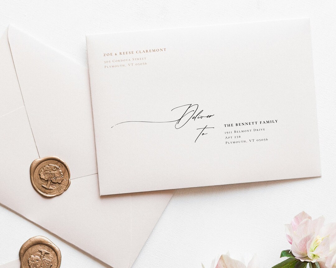 A7 Wedding Envelope Address Template, Mailing Address Envelope, A1 RSVP ...