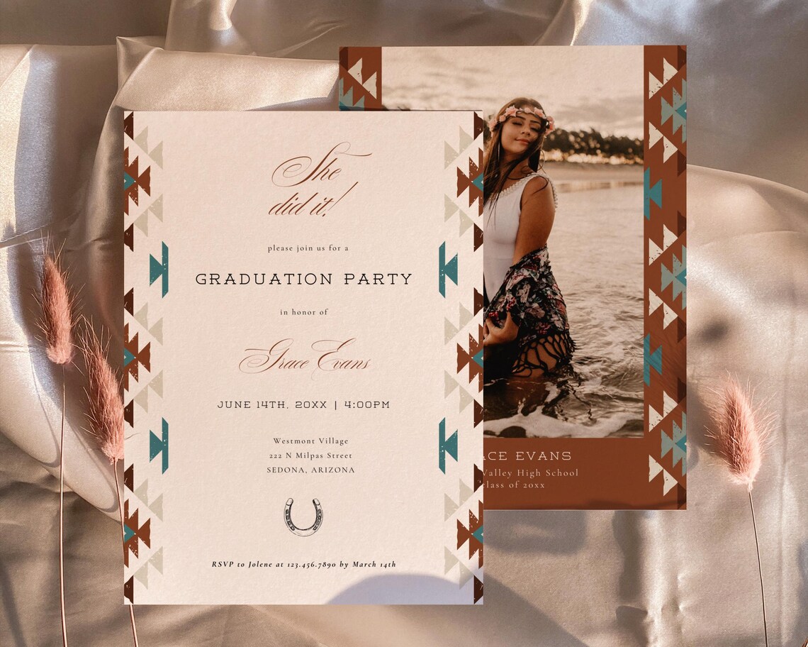 Southwestern Graduation Invitation Template, Desert Graduation ...
