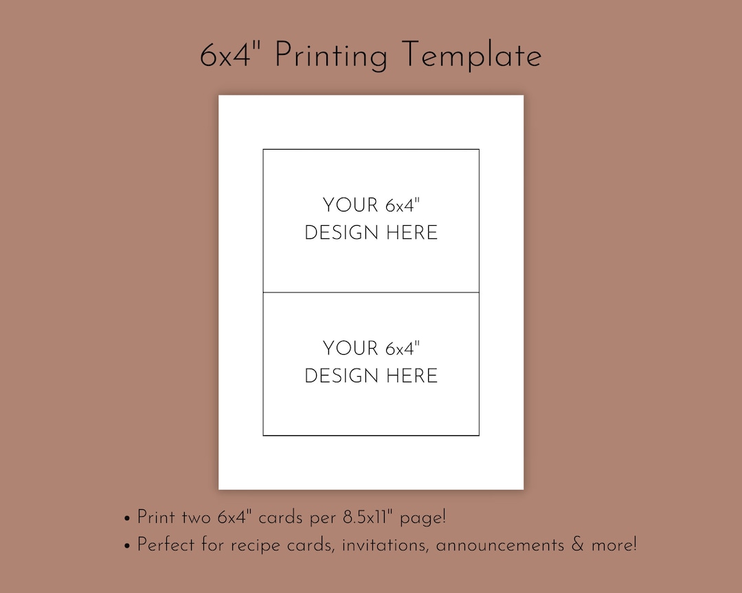 6x4 Landscape Invitation Card Printing Template 6x4 Greeting - Etsy
