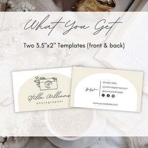 Arch Photography Business Card Template, Boho Editable Photographer ...