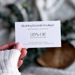 Simple Small Business Coupon Template, Printable Discount Card, Modern ...