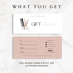Modern Hair Stylist Gift Certificate Template, Editable Hair Dresser ...