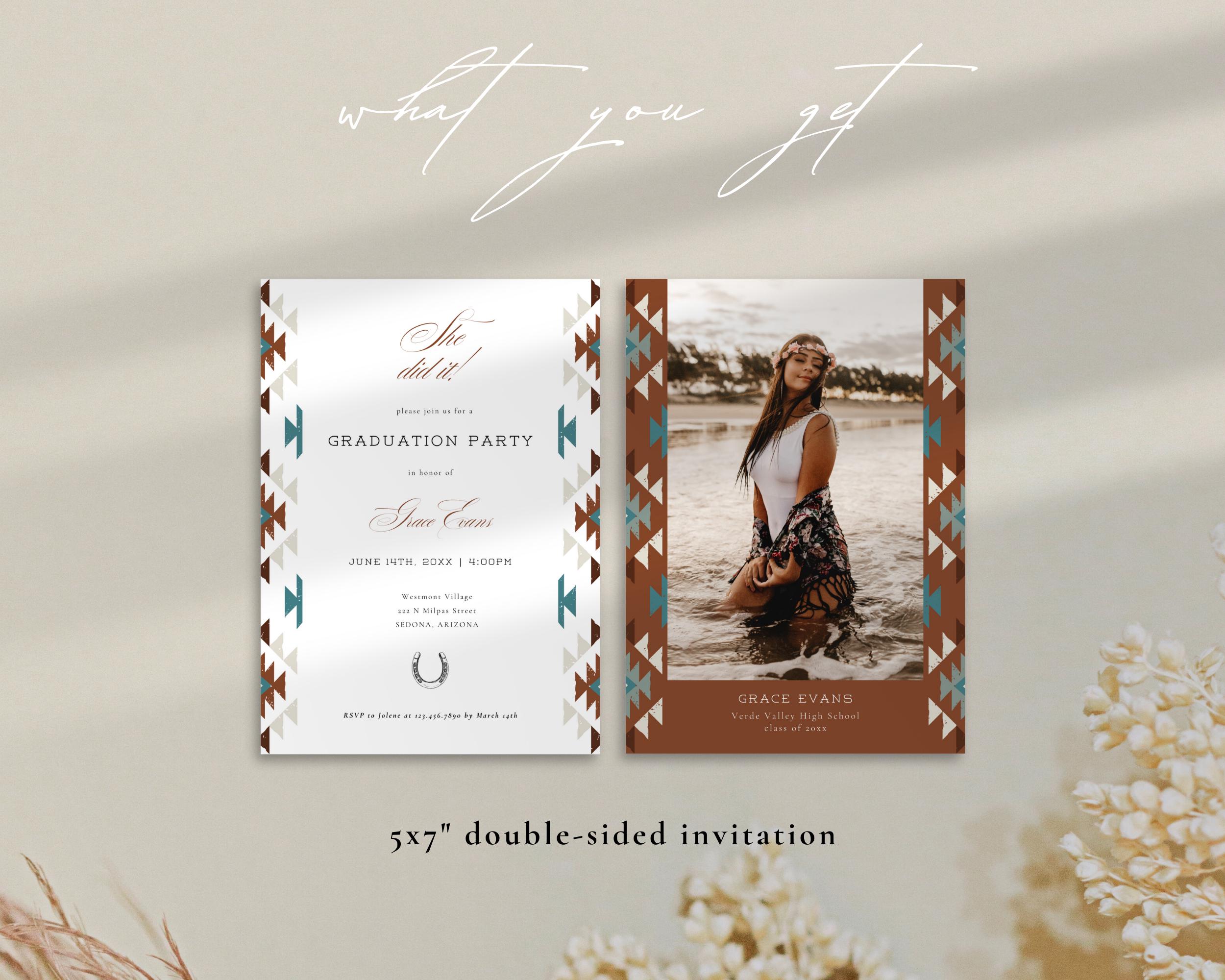 Southwestern Graduation Invitation Template, Desert Graduation ...