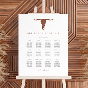 Western Wedding Seating Chart Template, Terracotta Seating Chart Sign ...