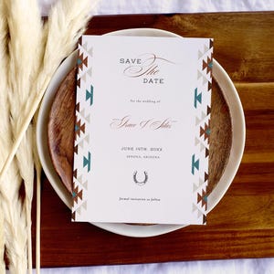 Southwestern Save the Date Template, Turquoise Desert Save Our Date ...