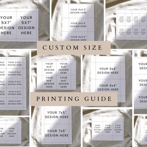 Custom Size Printing Template One 1 Card Print Guide Portrait ...