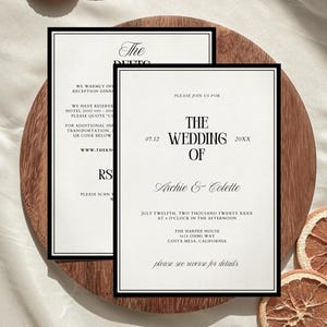 Classic Old Money Wedding Invitation Template, All-in-one Minimalist ...