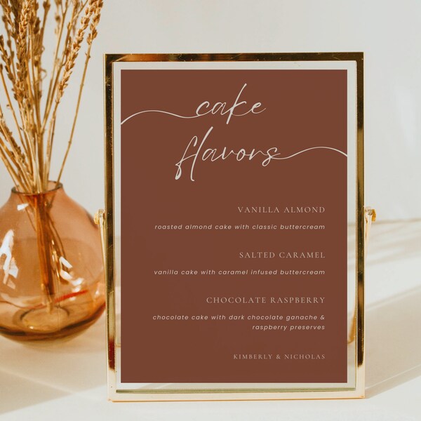 Rust Cake Menu Sign - Etsy