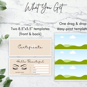 Printable Eyelash Gift Certificate Template, Lash Extension Gift ...