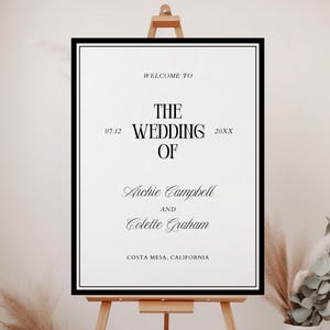 Classic Old Money Wedding Welcome Sign Template, Timeless Vintage ...