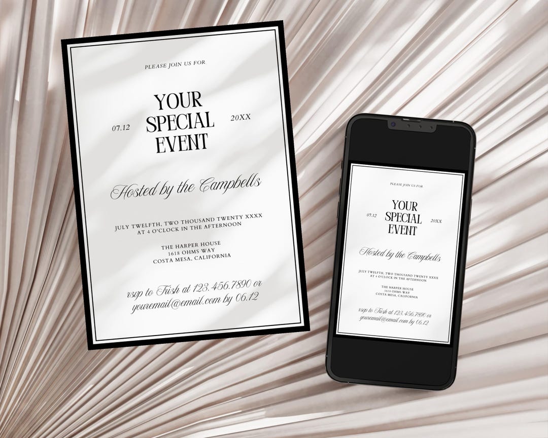 Classic Old Money Special Event Invitation Template, Timeless Vintage ...