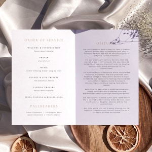 Wildflower Funeral Program Template, Blooming Floral Memorial Order of ...