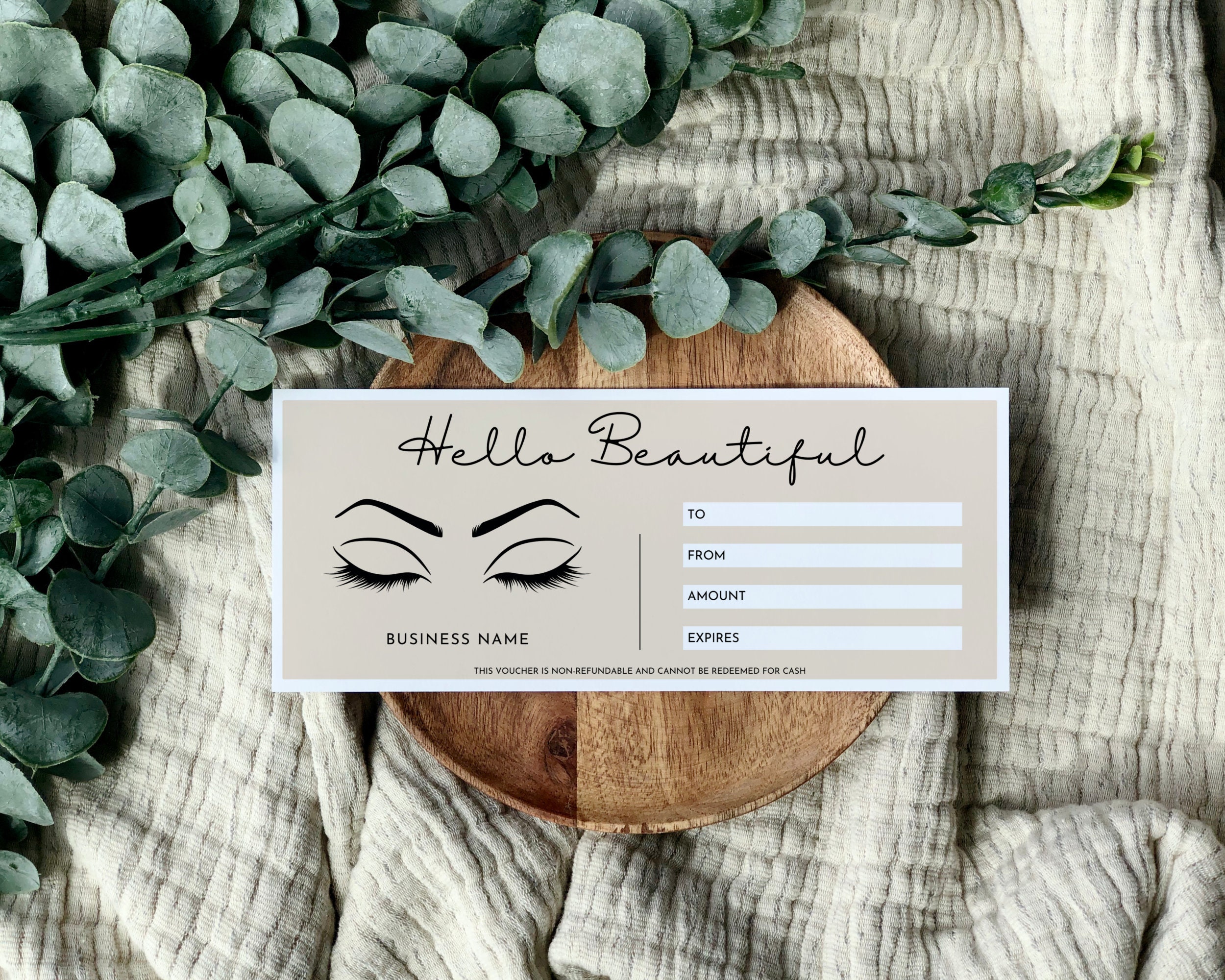 Printable Eyelash Gift Certificate Template, Lash Extension Gift ...
