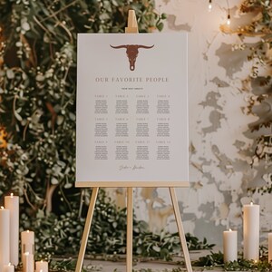 Western Wedding Seating Chart Template, Terracotta Seating Chart Sign ...