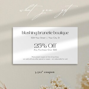 Simple Small Business Coupon Template, Printable Discount Card, Modern ...
