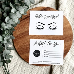 Simple Printable Eyelash Gift Certificate, Lash Extension Gift Card ...