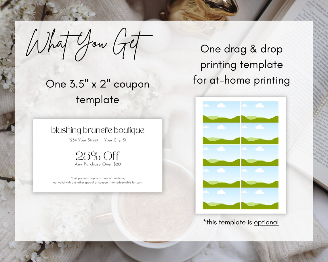 Simple Small Business Coupon Template Printable Discount - Etsy