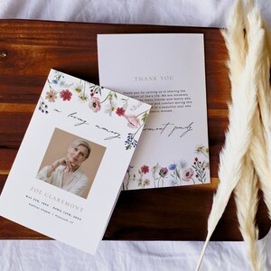 Wildflower Funeral Program Template, Blooming Floral Memorial Order of ...