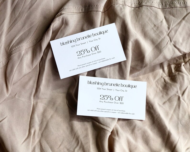 Simple Small Business Coupon Template, Printable Discount Card, Modern ...