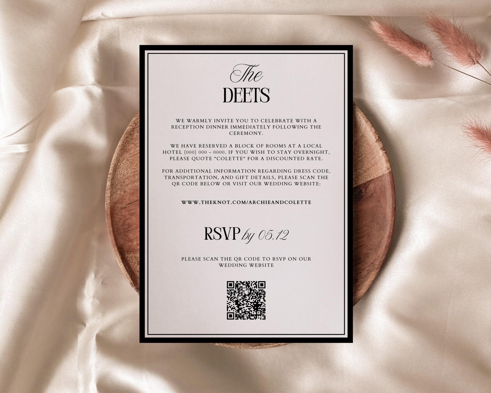 Classic Old Money Wedding Invitation Template, All-in-one Minimalist ...