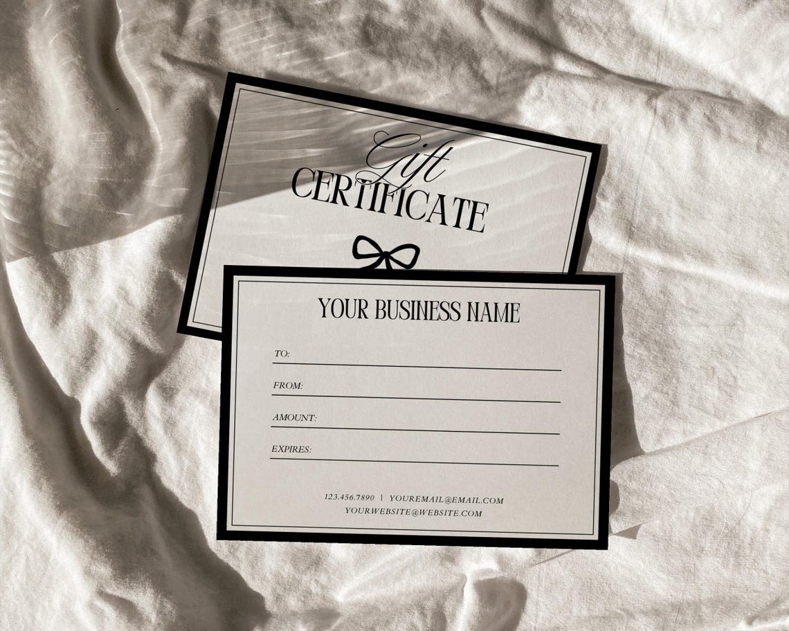 Classic Old Money Gift Certificate Template, Minimalist Luxury Gift ...