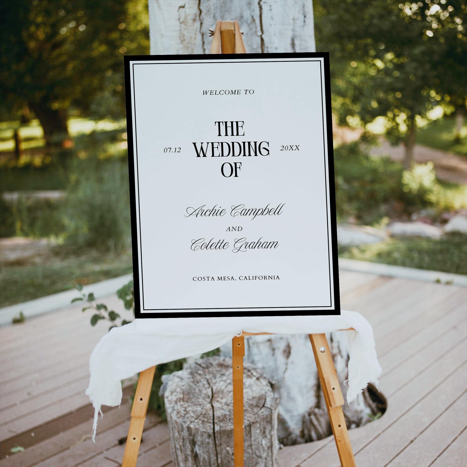 Classic Old Money Wedding Welcome Sign Template, Timeless Vintage ...