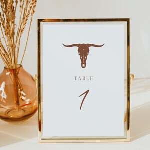 Western Terracotta Table Number Sign Template, Rust Wedding Seat ...