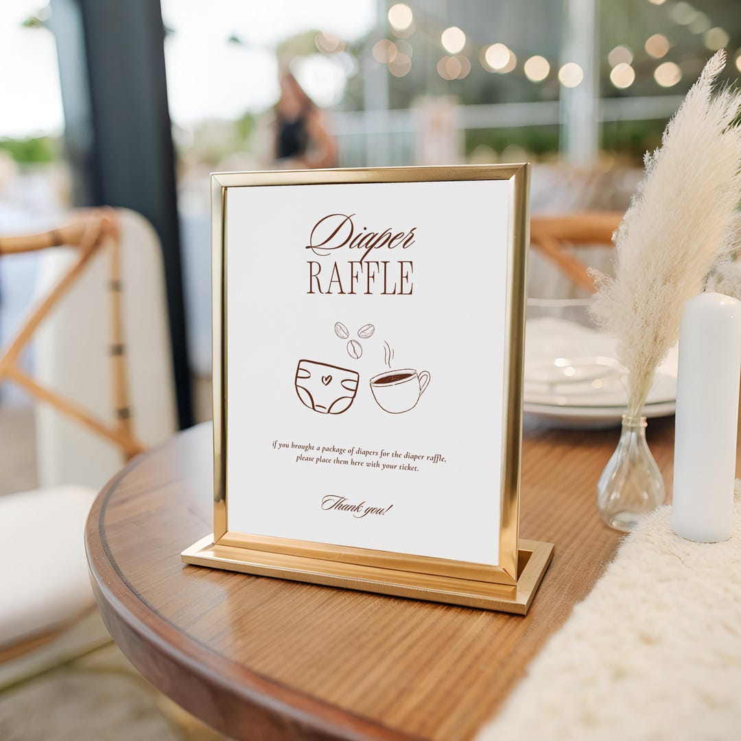 Baby is Brewing Diaper Raffle Sign, Coffee Theme Cafe Bebe Baby Shower ...